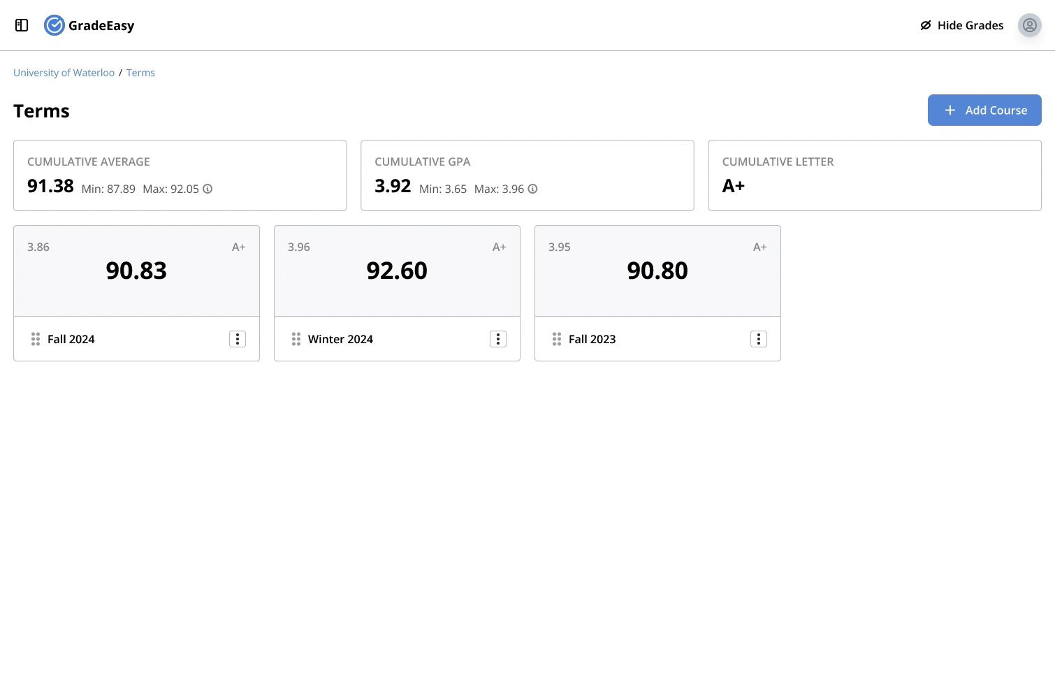 GradeEasy - Free grade tracker and calculator